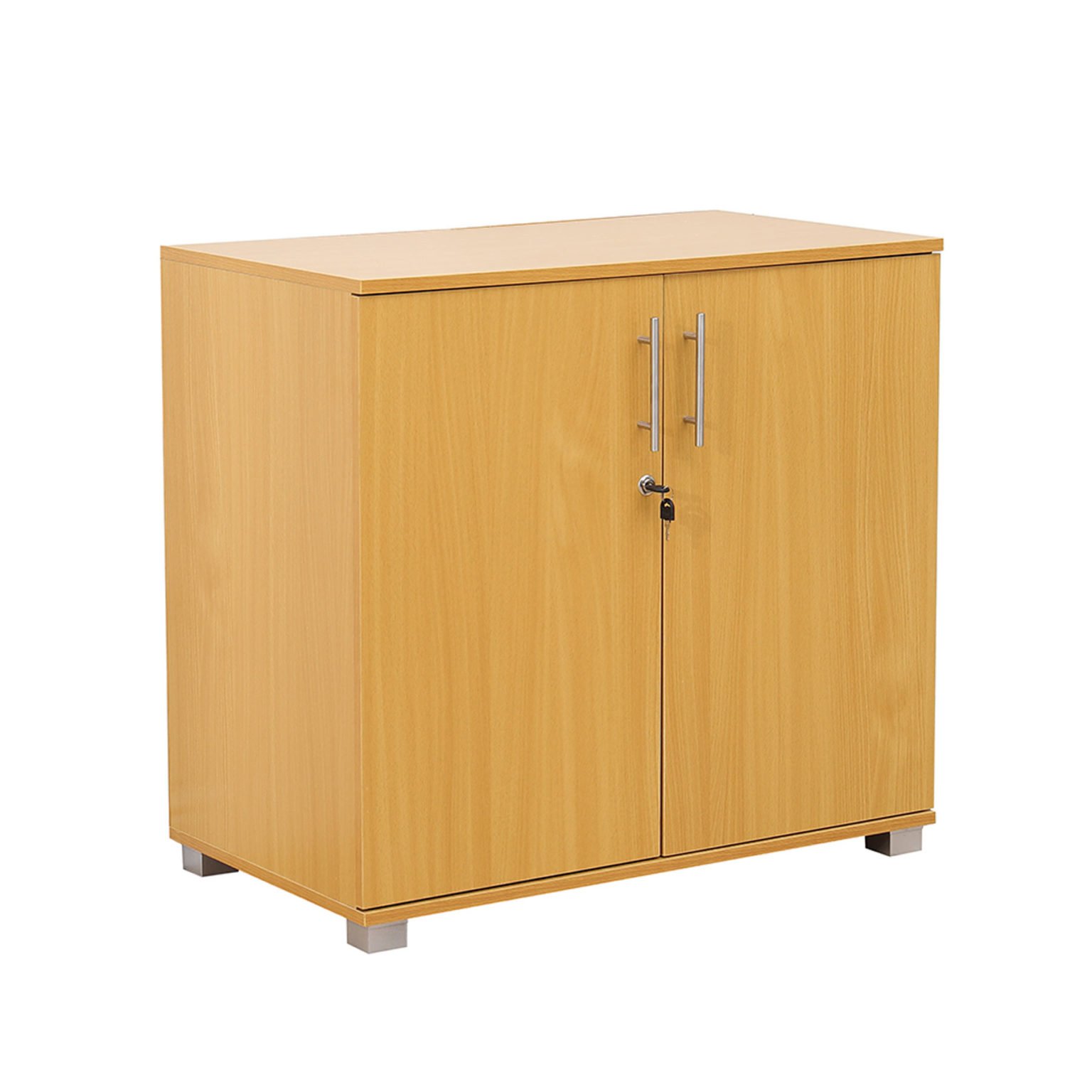SD-IV07 Beech 2 Door Storage Cabinet Locking Doors 750mm