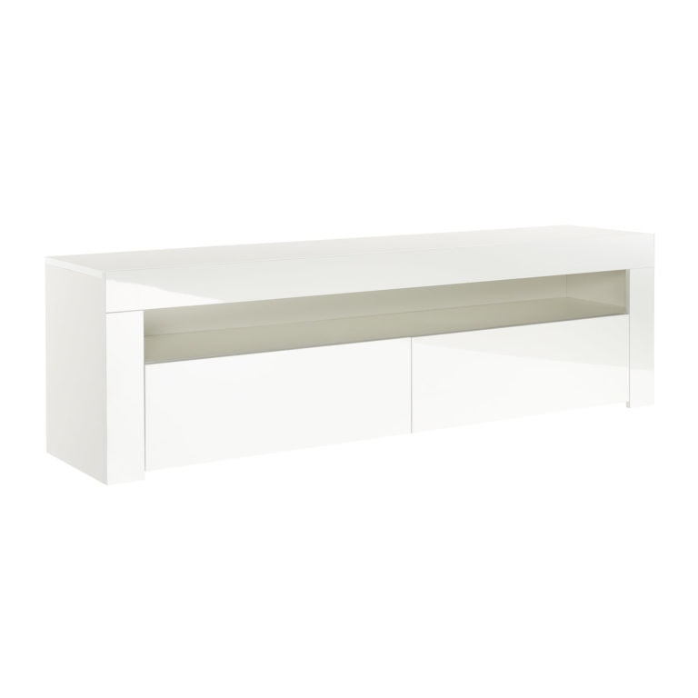 Tall White Storage Sideboard with LED lights | MMT-SIB03