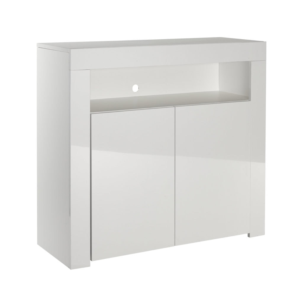 Gloss White Storage Sideboard with LED lights | MMT-SIB02