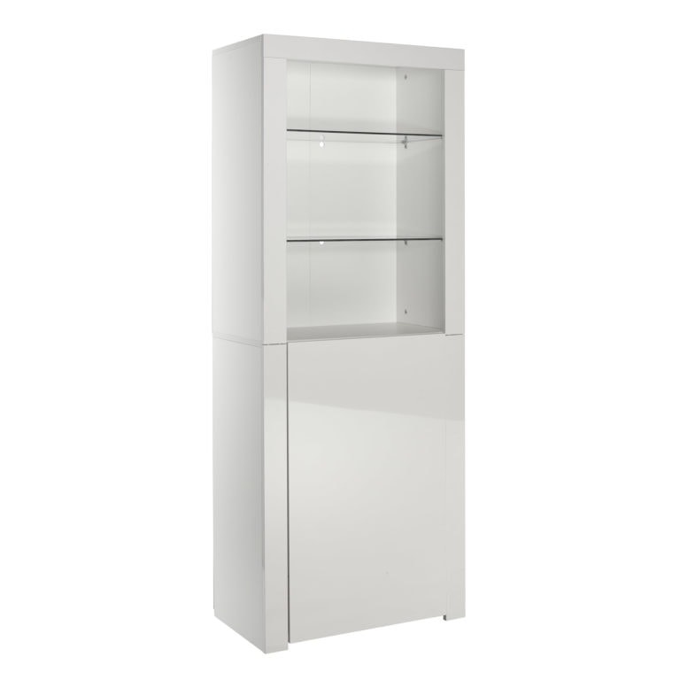 Tall White Storage Sideboard with LED lights | MMT-SIB03