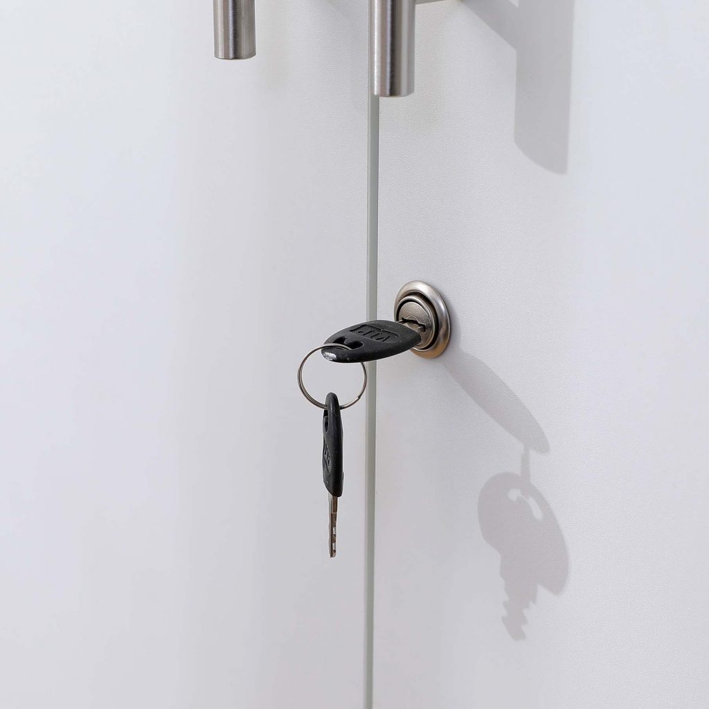 Say Goodbye to Clutter with Our Lockable 2-Door Storage Cabinet