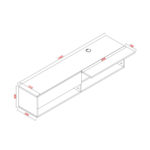 Black Floating TV Unit | Wall-mountable TV Cabinet - TS013 140cm