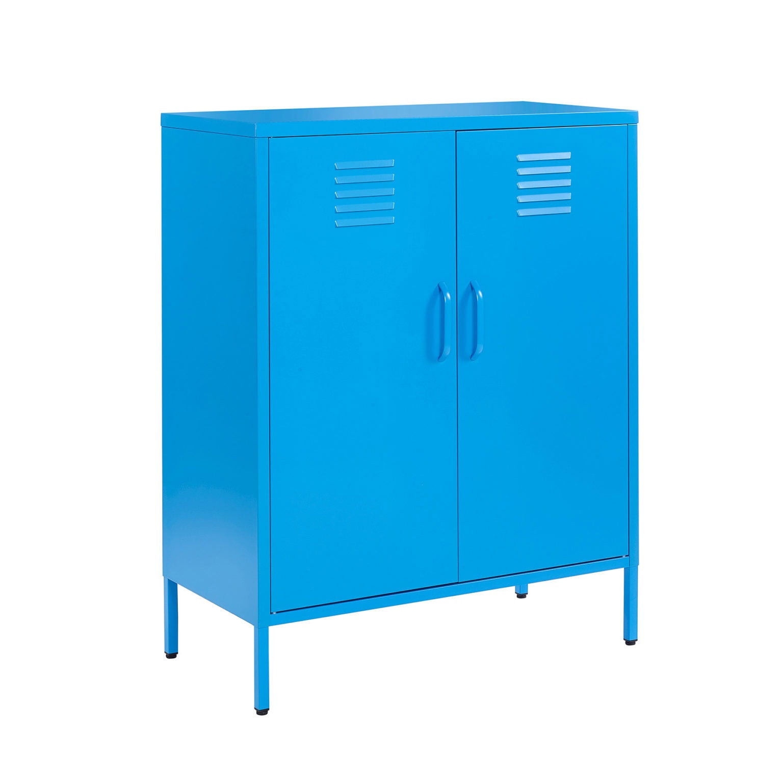 Industrial Style 2 Door Metal Sideboard Cabinet in Blue | MMT