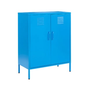 Industrial Style 2 Door Metal Sideboard Cabinet in Blue | MMT