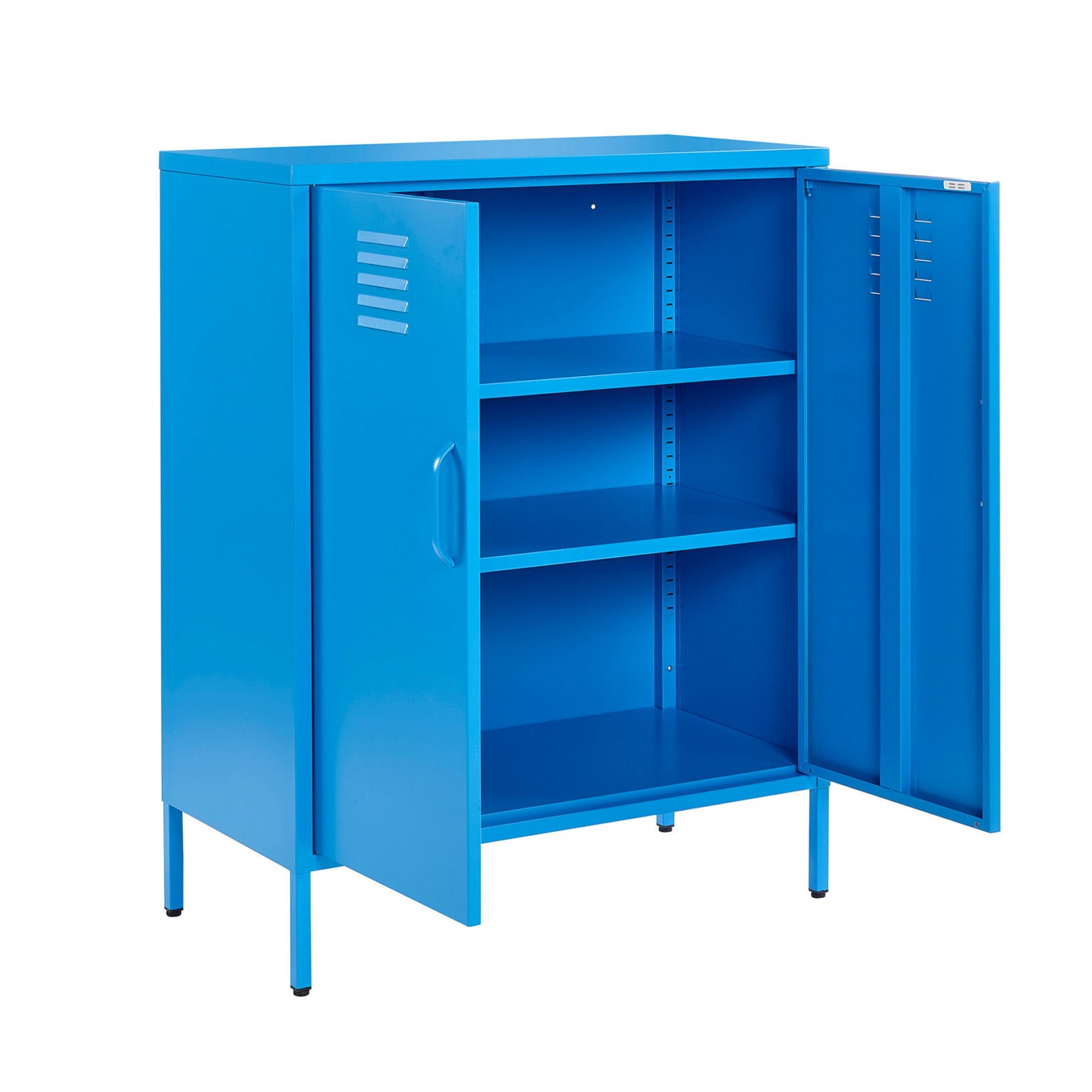 Industrial Style 2 Door Metal Sideboard Cabinet in Blue | MMT