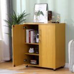 Say Goodbye to Clutter with Beech 2-Door Storage Cabinet