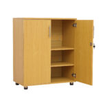 Say Goodbye to Clutter with Beech 2-Door Storage Cabinet