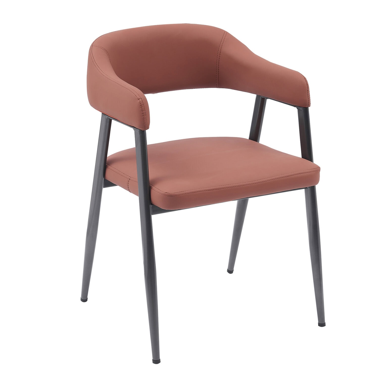 Set of 2 Tan Dining Chairs with Wrap Around Style