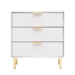 White 3-Drawer Fluted Front Chest of Drawers